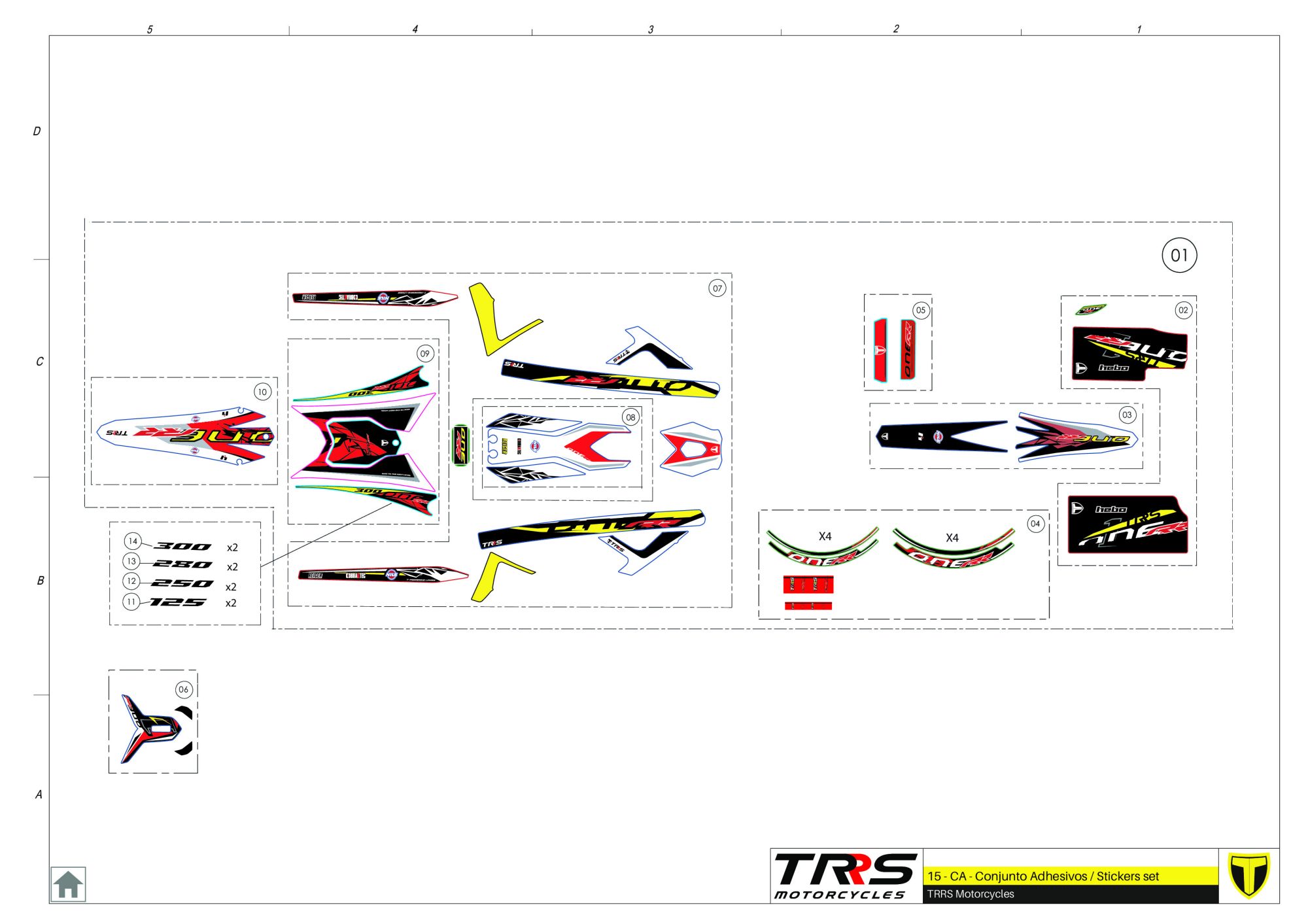 15 - CA - Conjunto Adhesivos - Stickers set 2025 TRS RR | Saunders ...