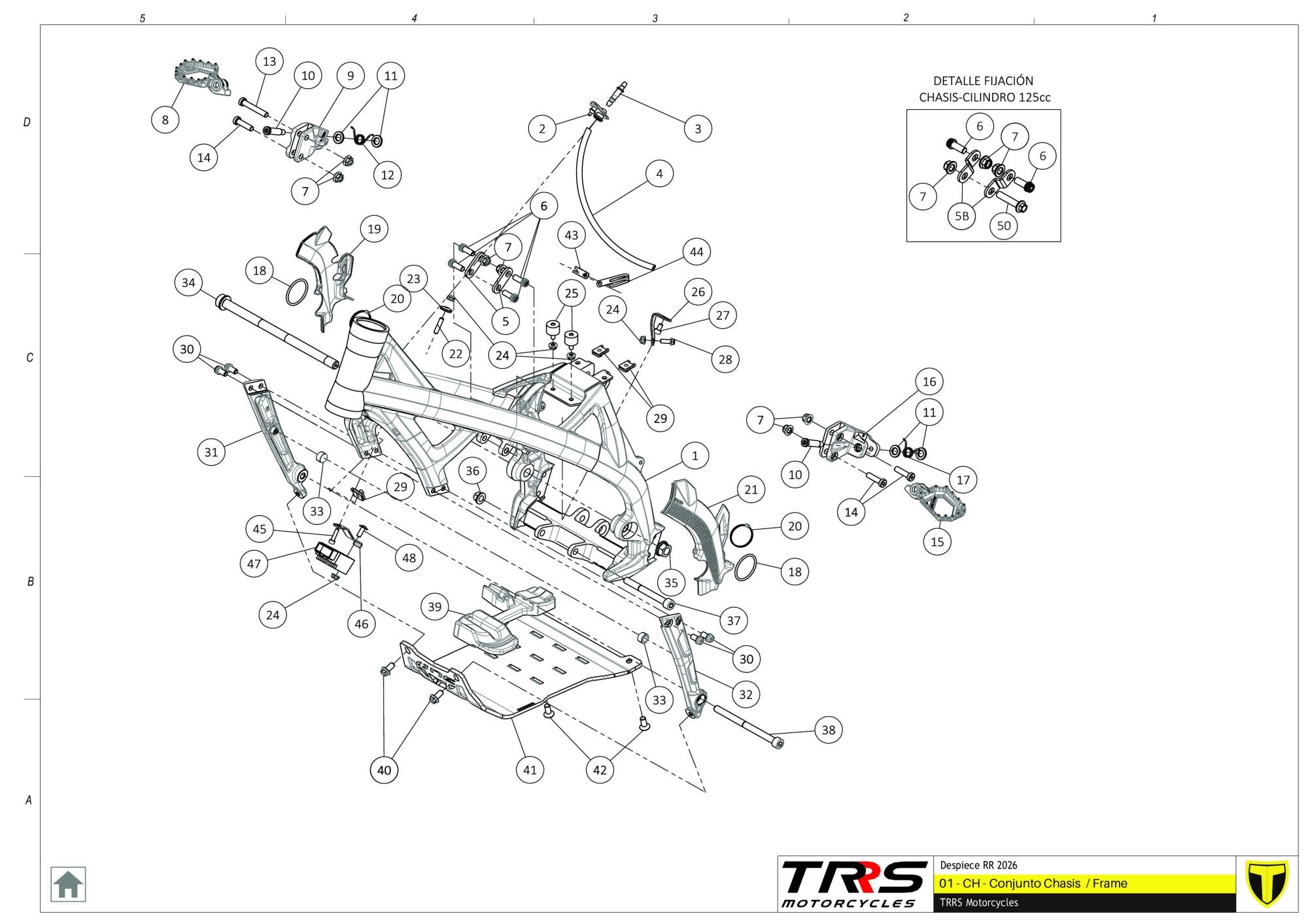 01 - CH - Conjunto Chasis - Frame 2026 TRS One RR Carb E-Start ...